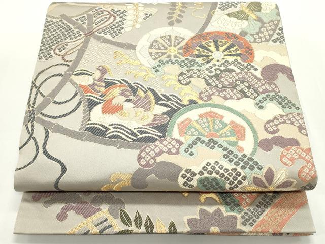 平和屋着物●六通柄袋帯　唐織　鬼壁錦　錦彩絢麗文　金糸　正絹　逸品　DAAV9239ob