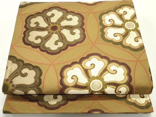 平和屋着物●こむさでもーど・COMME CA DU MODE　六通柄袋帯　唐織　七宝花文　鈴乃屋扱い　正絹　逸品　DAAV9261ob