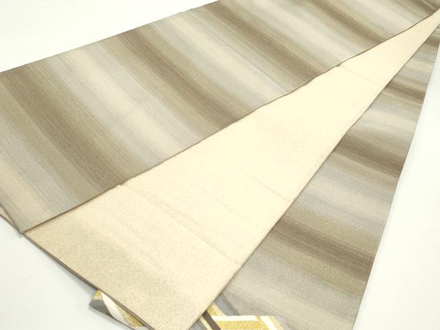 平和屋着物○綴れ 太鼓柄袋帯 檜垣横段文 金糸 正絹 逸品 未