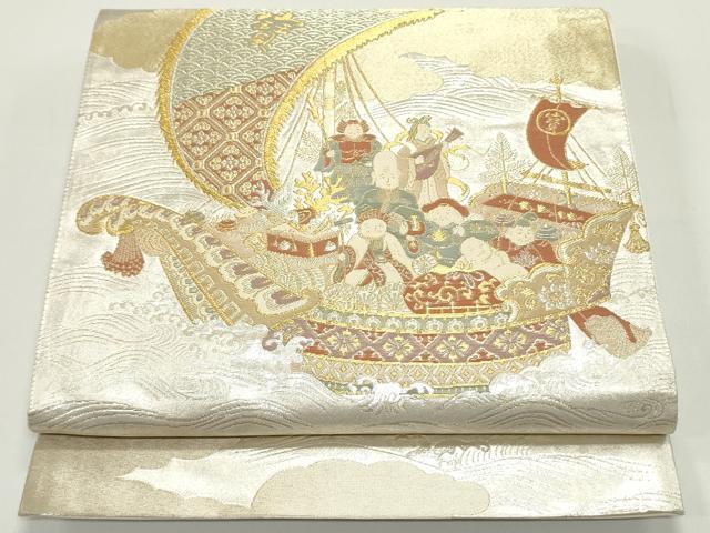 平和屋着物●六通柄袋帯　唐織　招福開運　金銀糸　正絹　逸品　DAAV9350ob