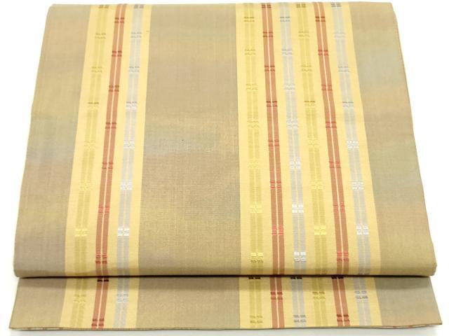 平和屋着物●両面　全通柄袋帯　花織　間道　三越扱い　正絹　逸品　未使用　DAAV9391ob