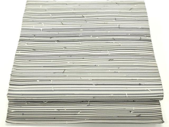 平和屋着物●爪掻き本綴れ　西陣　八寸名古屋帯　横段文　正絹　逸品　DAAV9439ob