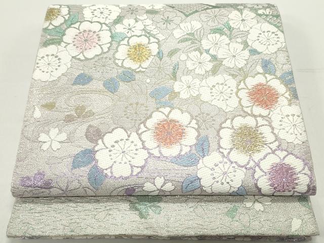 平和屋着物●両面　六通柄袋帯　唐織　流水舞桜文　金糸　正絹　逸品　DAAV9442ob