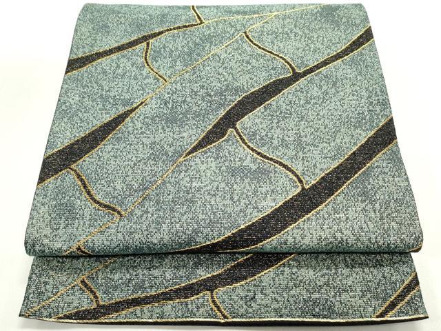 平和屋着物●染色作家　斉藤三才　全通柄袋帯　竹文　三才鳥　金糸　正絹　逸品　DAAV9459ob