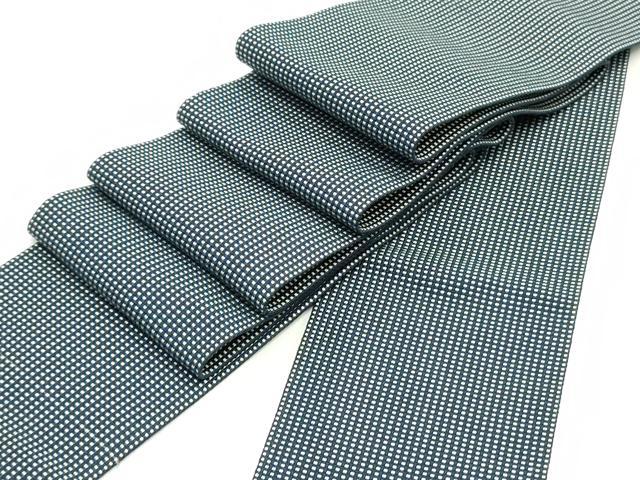 平和屋着物●男性　本場筑前博多織　角帯　格子柄　肌色　正絹　逸品　未使用　DAAV9513ob