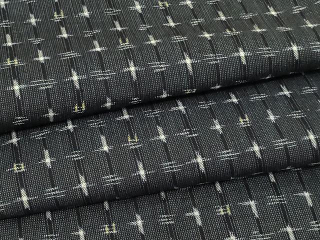 平和屋着物▽久留米絣　単衣　十字絣　綿  　逸品　未使用　DAAV9544sf