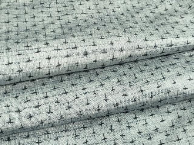 平和屋着物▽上質な紬 　単衣　 十字絣　正絹　逸品　未使用　DAAV9547sf