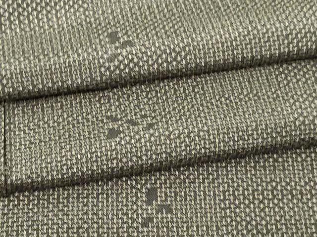 平和屋着物▽上質な紬　単衣　舞葉文　正絹　逸品　DAAV9549sf