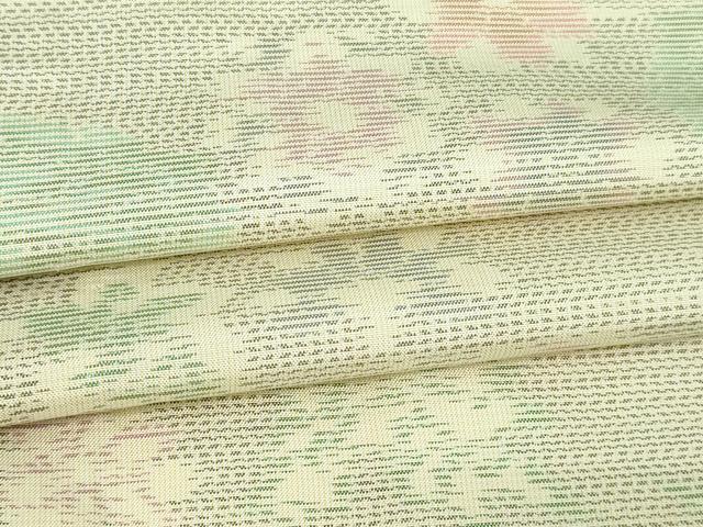 平和屋着物▽本場大島紬　白大島　単衣　花唐草文　正絹　逸品　DAAV9580sf