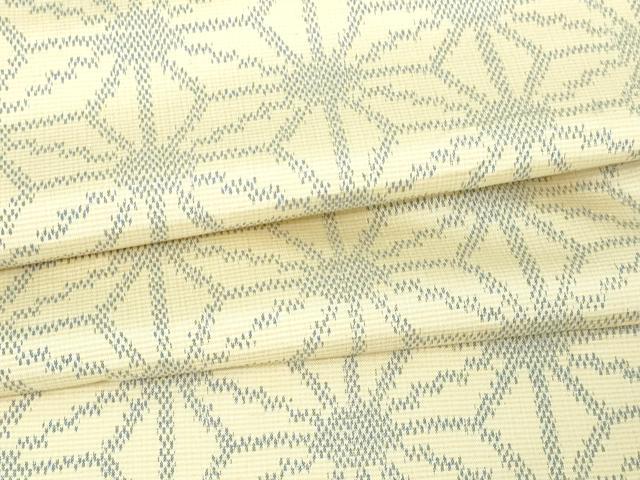 平和屋着物▽本場大島紬　白大島　単衣　麻の葉文様　正絹　逸品　未使用　DAAV9591sf