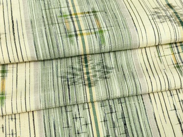 平和屋着物▽上質な紬　単衣　吉祥間道　正絹　逸品　DAAV9596sf