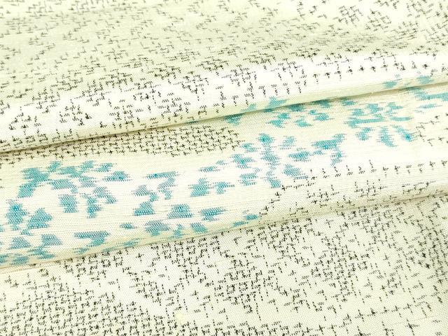 平和屋着物▽上質な紬　単衣　吉祥花文　正絹　逸品　DAAV9603sf