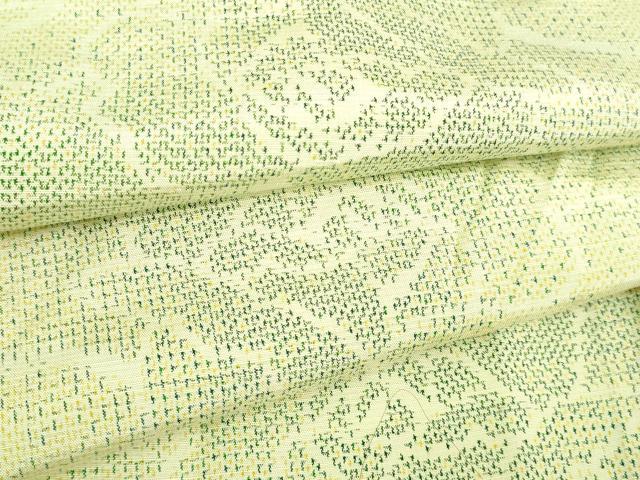 平和屋着物▽上質な紬　単衣　薔薇　正絹　逸品　DAAV9648sf