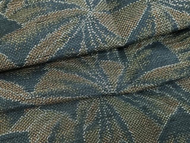 平和屋着物▽上質な紬　単衣　舞花文　正絹　逸品　DAAV9649sf