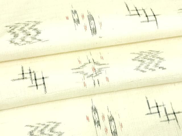 平和屋着物▽上質な紬　単衣　吉祥文　正絹　逸品　DAAV9652sf