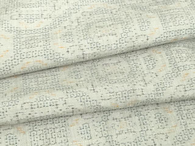 平和屋着物▽結城紬　単衣　花菱文　正絹　逸品　DAAV9654sf