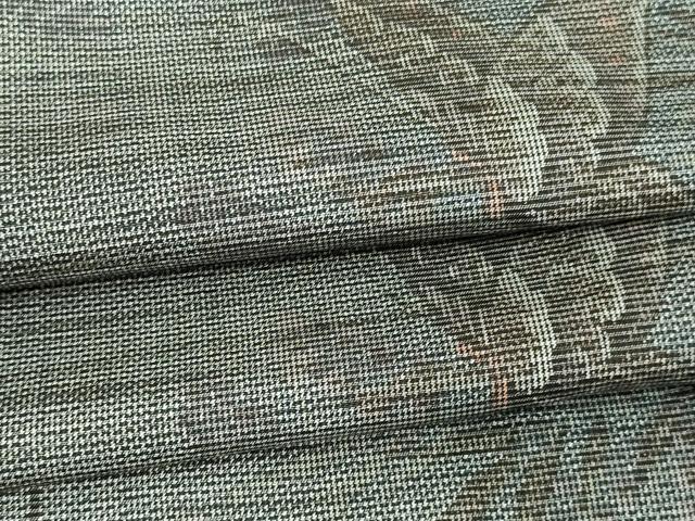 平和屋着物▽上質な紬　単衣　舞蝶文　正絹　逸品　DAAV9673sf