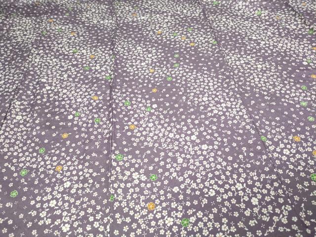 平和屋着物▽上質な小紋　単衣　舞花文　洗える着物　未使用　DAAV9682sf