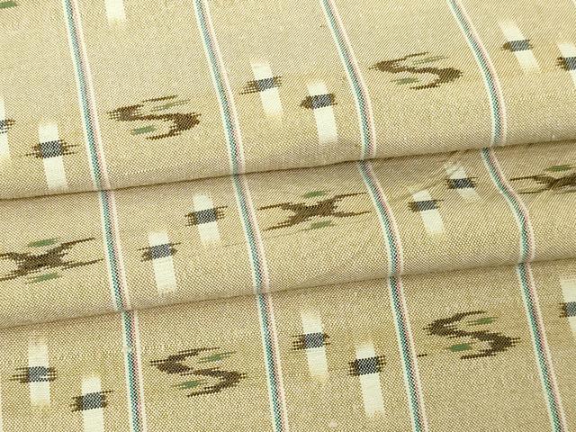 平和屋着物▽本場琉球紬　単衣　吉祥文　正絹　逸品　DAAV9698sf