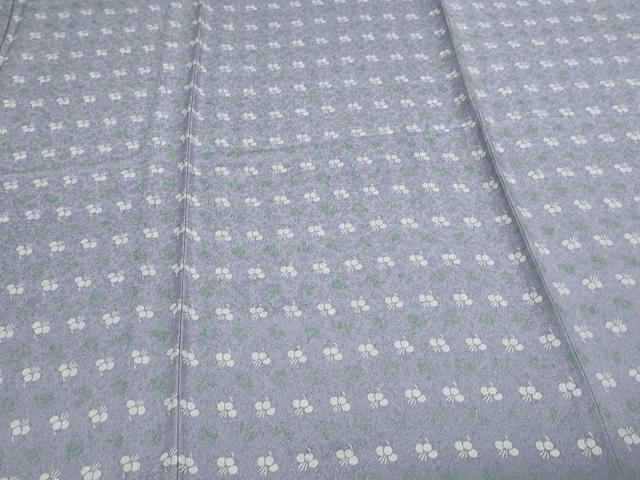 平和屋着物▽ファッションデザイナー　コシノアヤコ 　小紋　単衣　草花文　正絹　逸品　DAAV9712sf