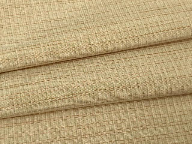 平和屋着物▽上質な紬　単衣　格子　正絹　逸品　DAAV9733sf