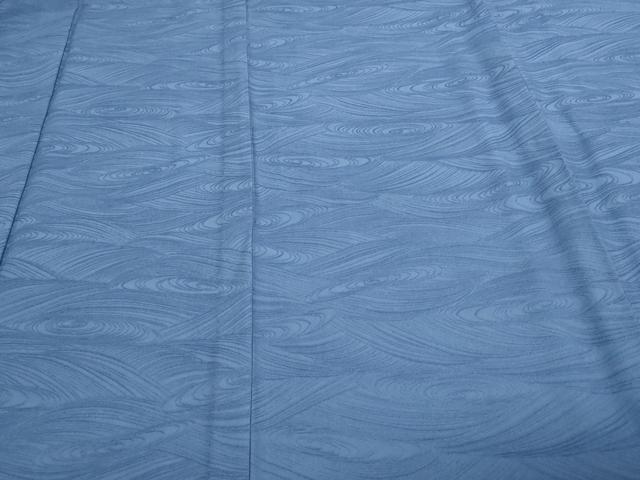 平和屋着物▽上質な色無地　単衣　流水地紋　青藍色　正絹　逸品　未使用　DAAV9743sf