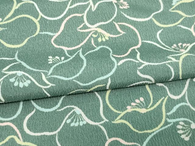 平和屋着物▽小紋 単衣 花尽くし文 洗える着物 DAAV9764sf 平和屋着物