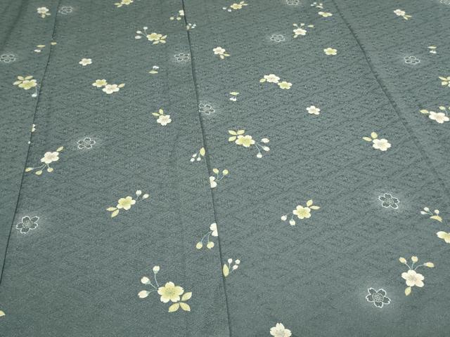平和屋着物▽上質な小紋　単衣　舞桜文　金通し地　正絹　逸品　DAAV9862sf
