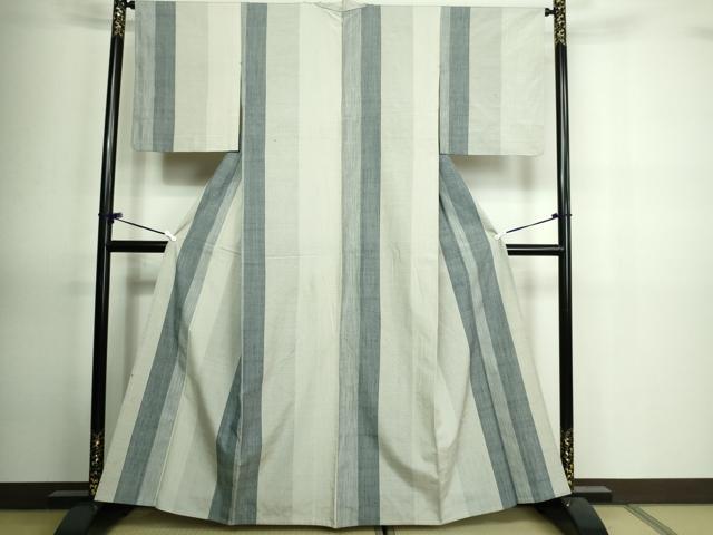 平和屋着物▽本場眞錦結城紬織 単衣 間道 証紙付き 正絹