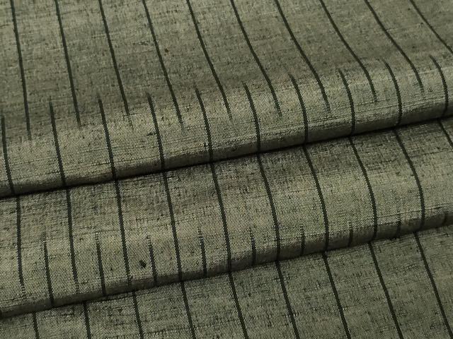 平和屋着物▽上質な紬　単衣　縞　正絹　逸品　DAAV9912sf