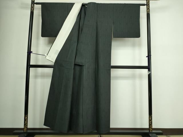 平和屋着物▽本場大島紬　単衣　7マルキ　変わり間道　正絹　逸品　DAAV9913sf 平和屋着物▽本場大島紬 単衣 7マルキ 変わり間道 正絹 逸品 DAAV9913sf