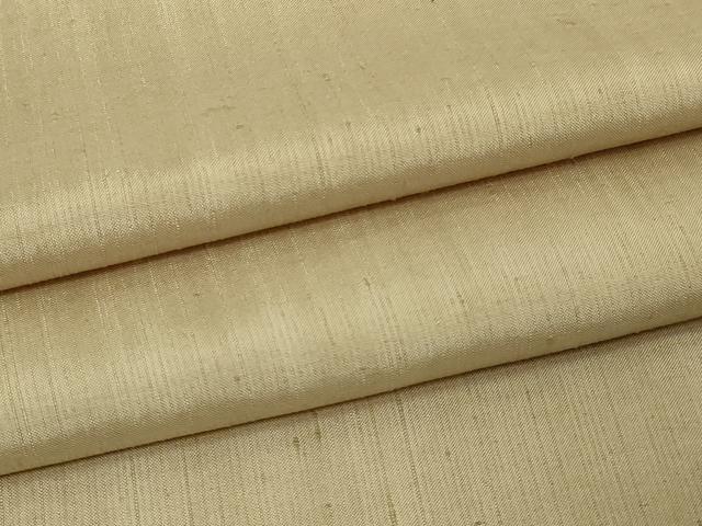 平和屋着物▽上質な紬　単衣　白橡色　正絹　逸品　DAAV9914sf