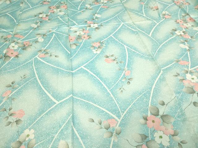 平和屋着物▽上質な小紋　単衣　枝花文　正絹　逸品　DAAV9925sf