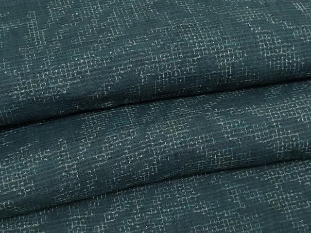 平和屋着物▽結城紬　単衣　草葉文　正絹　逸品　DAAV9991sf