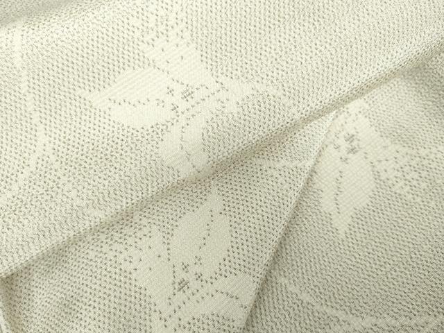 平和屋着物▽本塩沢　単衣　草花文　正絹　逸品　未使用　DAAW0430op