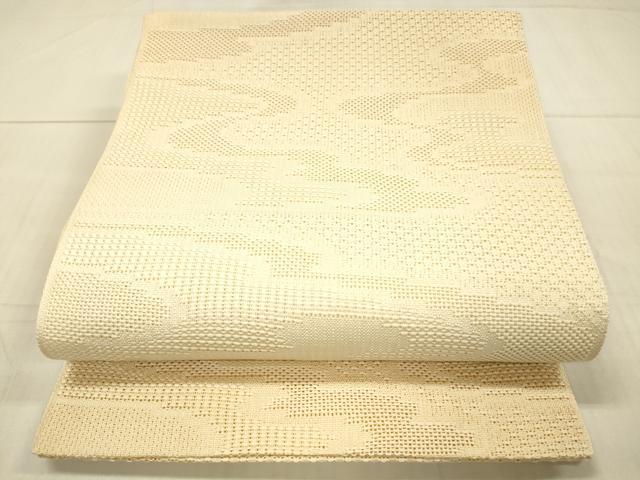 平和屋着物＊夏物　八寸名古屋帯　霞文　正絹　逸品　DAAW1929cm