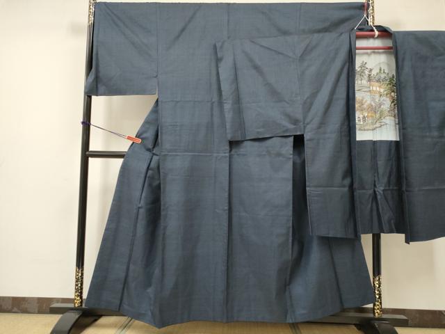 平和屋着物●男性　本場大島紬　アンサンブル　長羽織　100亀甲　総詰め　キングサイズ　正絹　逸品　DAAW2605ma