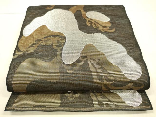 平和屋着物＊夏物　織物一筋名門　織悦　全通柄　本袋帯　松文　金銀糸　正絹　逸品　DAAW4201cm