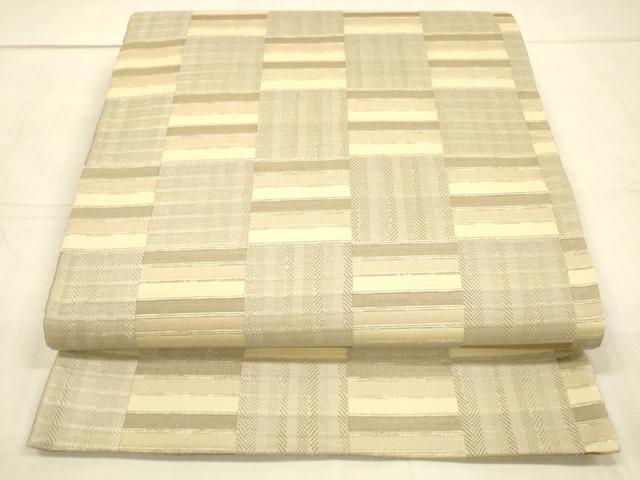 平和屋着物●西陣　全通柄袋帯　横段文　証紙付き　正絹　逸品　DAAW4258cm