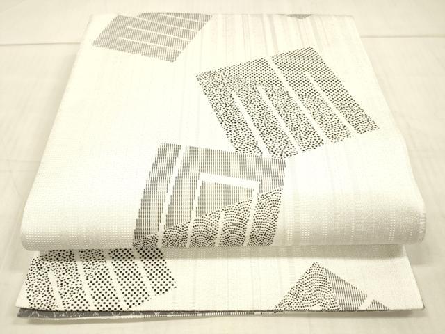 平和屋着物●西陣　辻梅機業店謹製　六通柄袋帯　源氏香　万筋　鮫　行儀　角通し　大小あられ　銀糸　証紙付き　正絹　逸品　DAAW4320cm