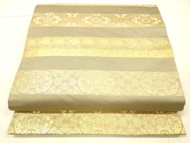 平和屋着物●西陣織　陰山織物謹製　箔屋清兵衛　六通柄袋帯　草木染　草花文　本金箔　正絹　逸品　DAAW4364cm