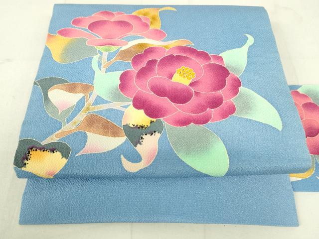 平和屋着物●本加賀友禅作家　百貫華峰　九寸名古屋帯　枝花文　正絹　逸品　DAAW4479cm