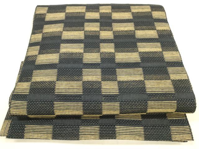 平和屋着物＊夏物　八寸名古屋帯　抽象文様　正絹　逸品　DAAW4494cm