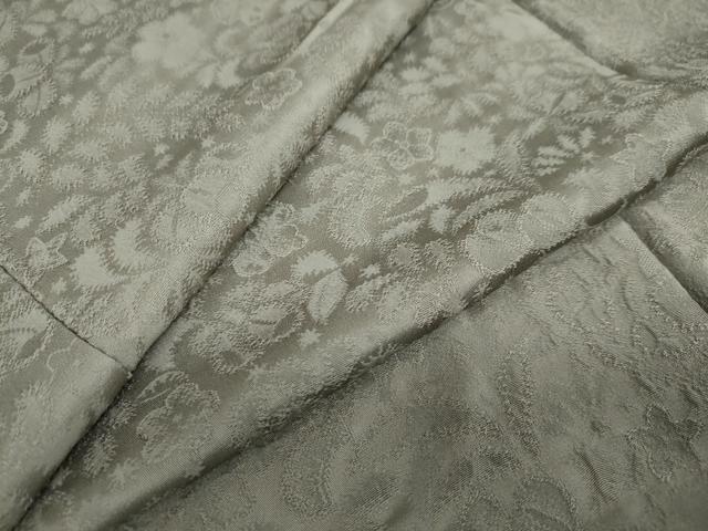 平和屋着物●上質な色無地　草花地紋　灰汁色　さが美扱い　正絹　逸品　未使用　DAAW5002ud