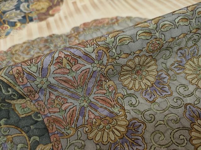 平和屋着物○人間国宝 七代 尾上菊五郎 訪問着 源氏車文 暈し染め 正絹