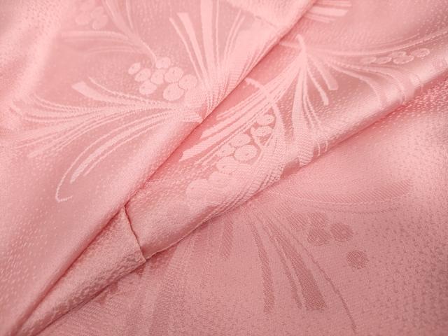 平和屋着物●上質な色無地　南天地紋　薄紅色　正絹　逸品　DAAW5082ud