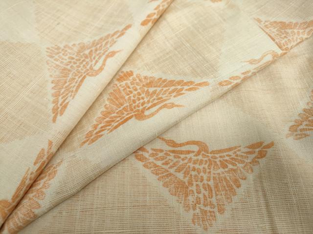 平和屋着物●上質な紬　飛鶴菱文　正絹　逸品　DAAW5086ud