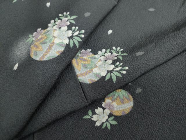 平和屋着物●上質な小紋　手毬草花文　蛍暈し　健勝苑扱い　正絹　逸品　DAAW5092ud