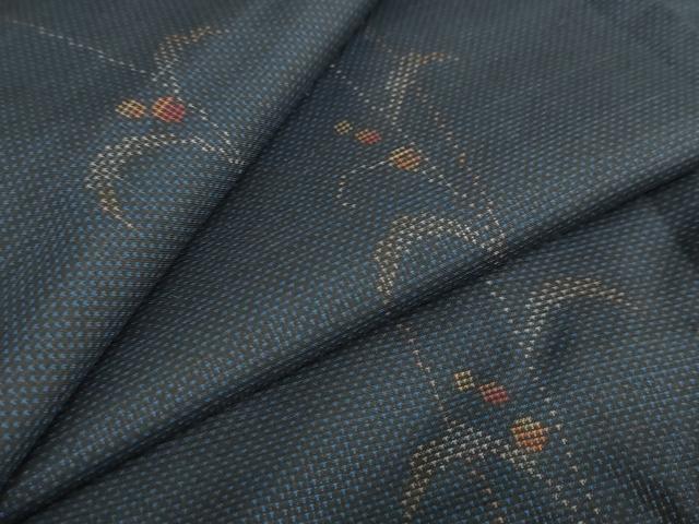 平和屋着物●本場大島紬　9マルキ　南天文　正絹　逸品　DAAW5114ud