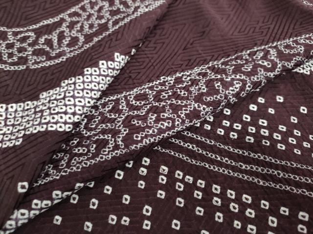 平和屋着物●上質な小紋　絞り　変わり間道　正絹　逸品　未使用　DAAW5129ud